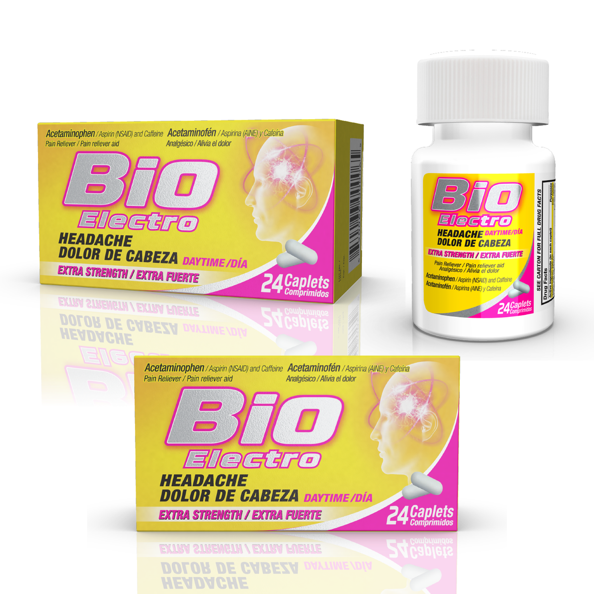 BioElectro Extra Strength Pain Reliever Acetaminophen, Aspirin (NSAID ...