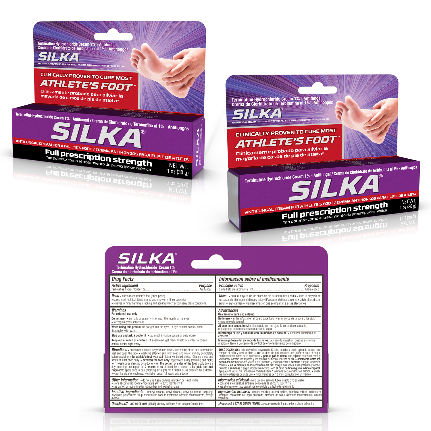 Silka Athlete's Foot Antifungal Cream Treatment - 1 Oz (30 g) - Case o ...