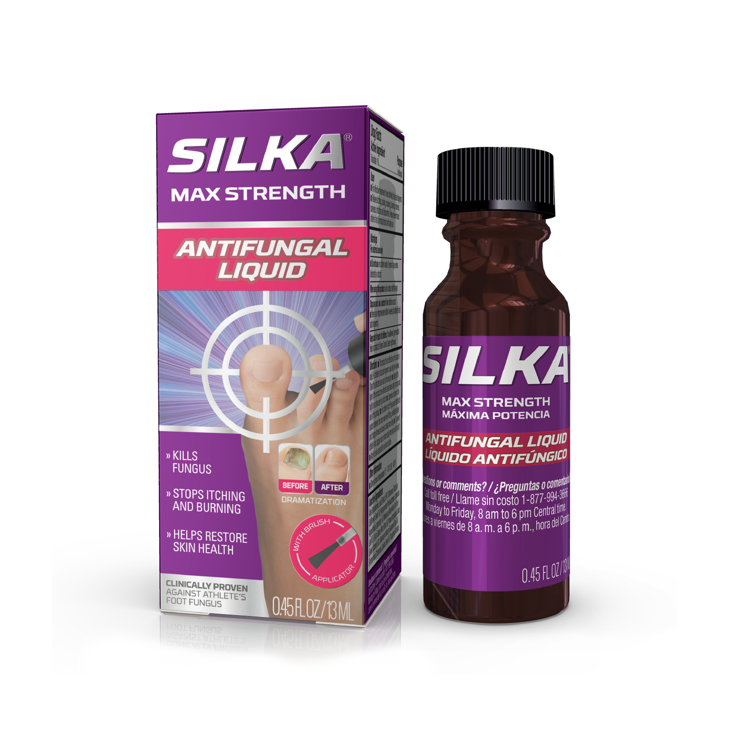 Silka Max Strength Antifungal Liquid with Brush Applicator, 0.45 fl oz ...