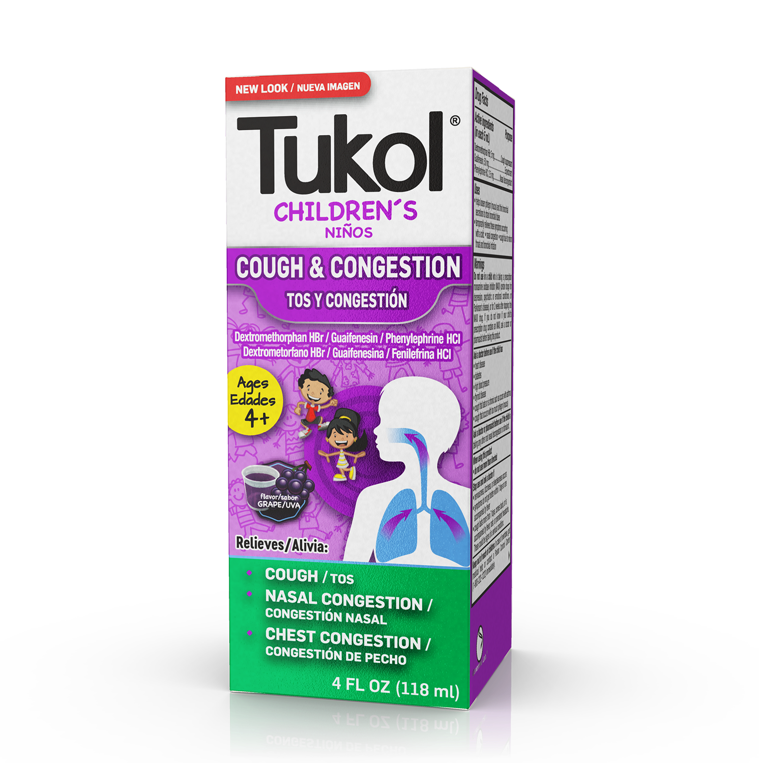 Tukol Children's Grape Cough & Congestion Cough Syrup - 4 fl oz (118 m ...