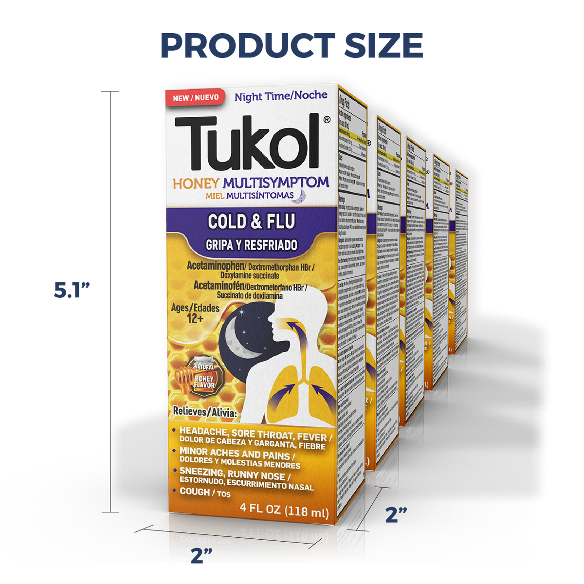 Tukol Honey Multi-Symptom Night TimeCold & Flu Cough Syrup - 4 fl oz ...