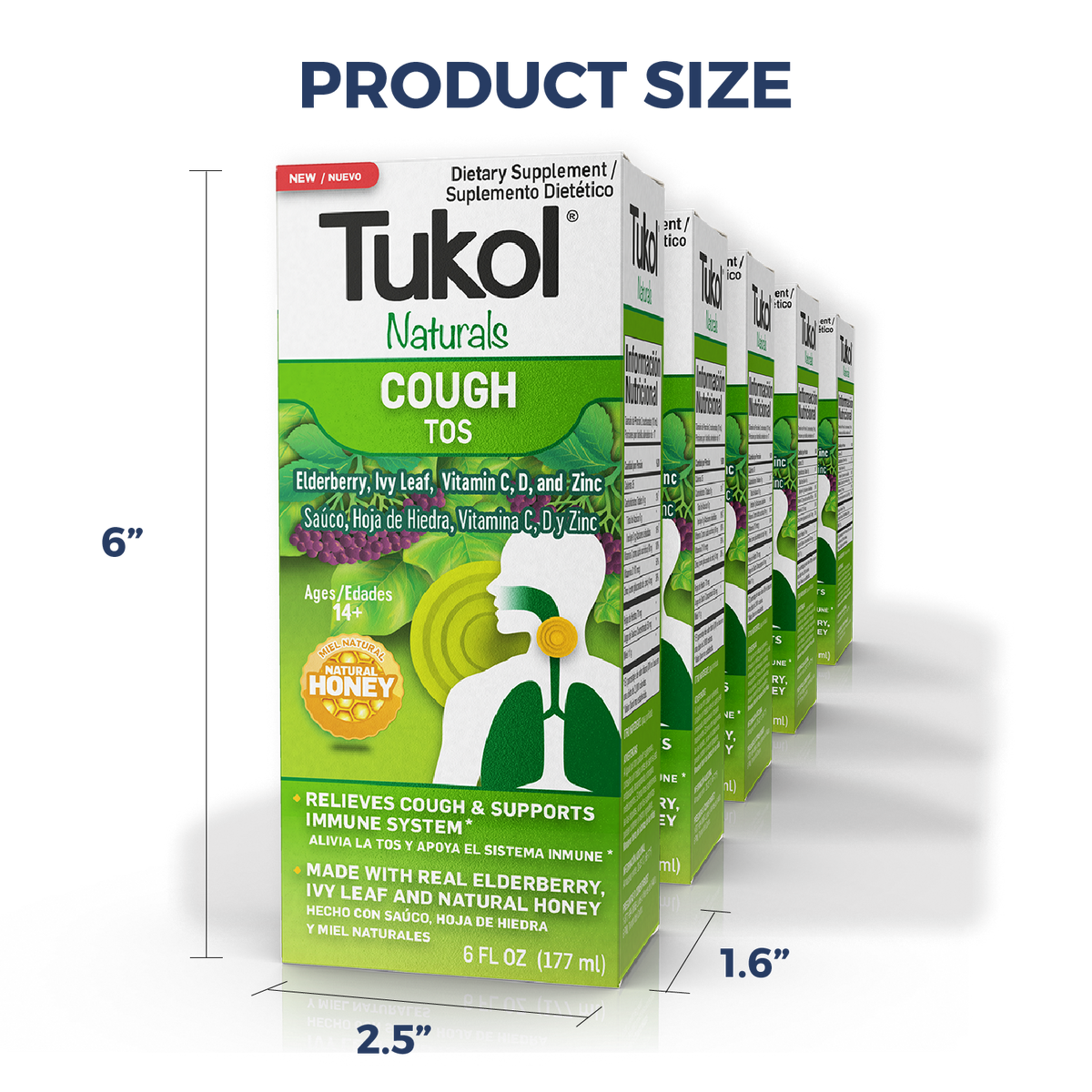 Tukol Naturals Cough Syrup - 6 oz (117 ml) - Case of 12– Genomma B2B ...