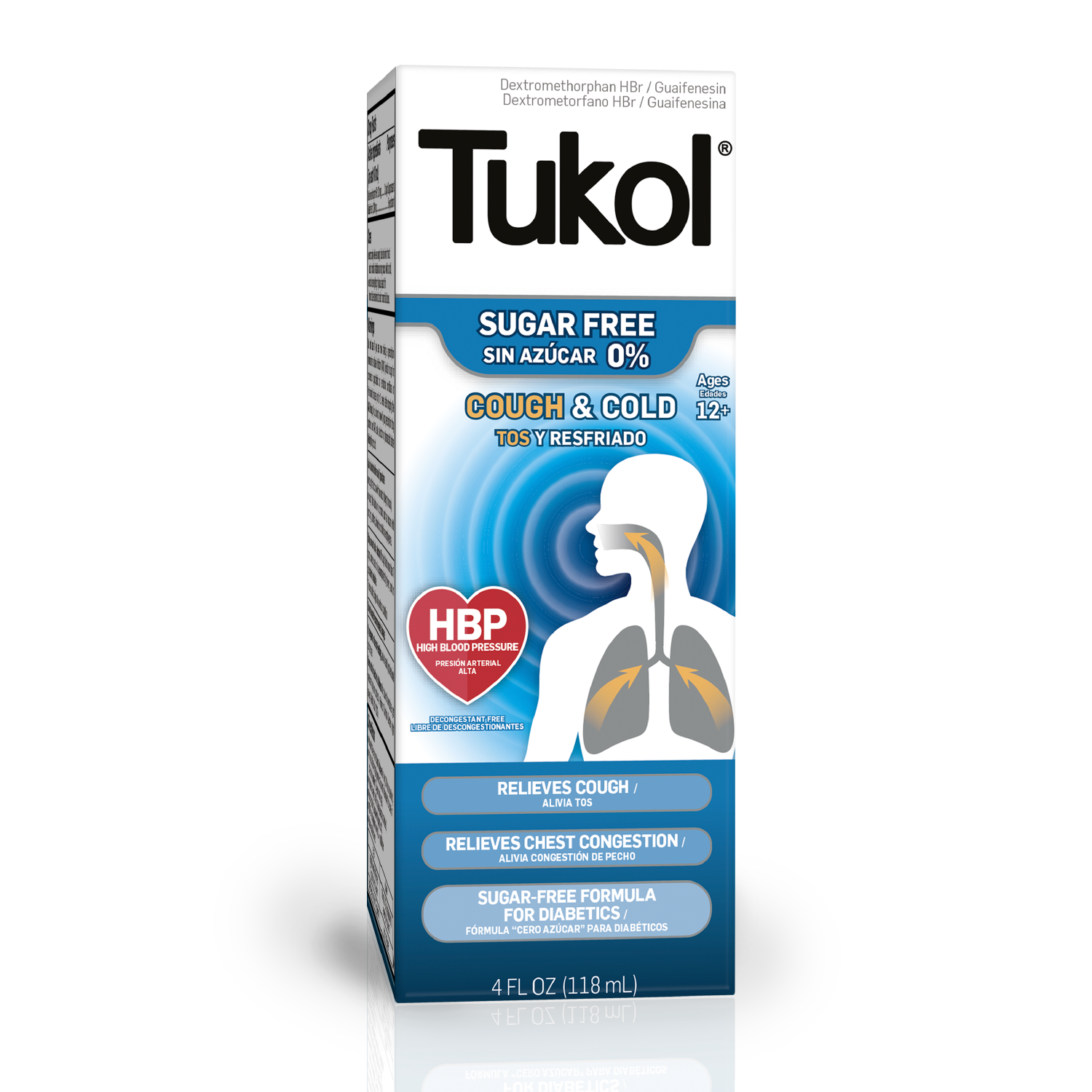 Tukol Sugar Free Cold & Flu Cold Syrup - 4 fl oz (118 ml) - Case of 12 ...