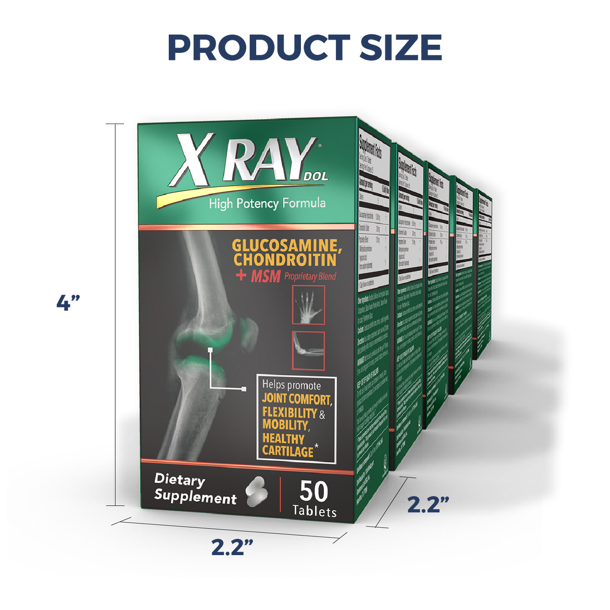 X Ray DOL High Potency Joint Care Tablets - 50 Tablets - Case of 12 ...