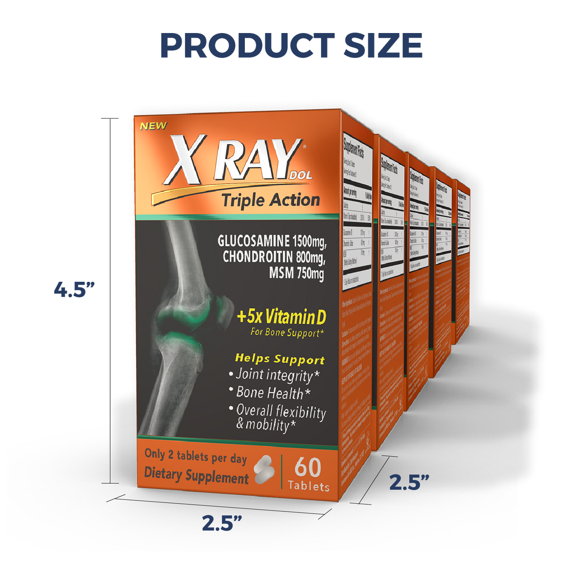 X Ray DOL Triple Action Bone Support Capsules - 60 Capsules each - Cas ...