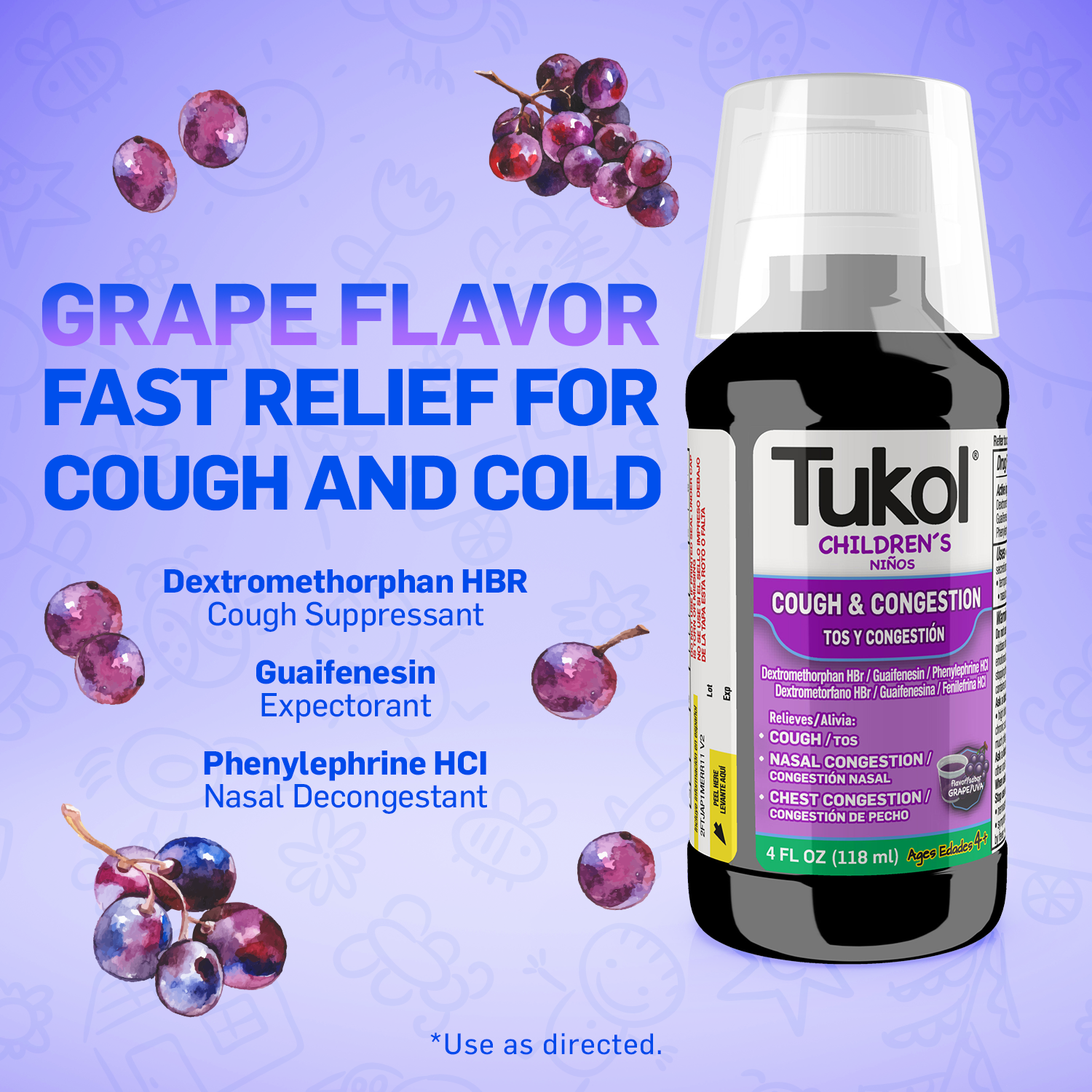 TUKOL Children's Multisymptons Cough & Cold Syrup, Cough Suppresant ...