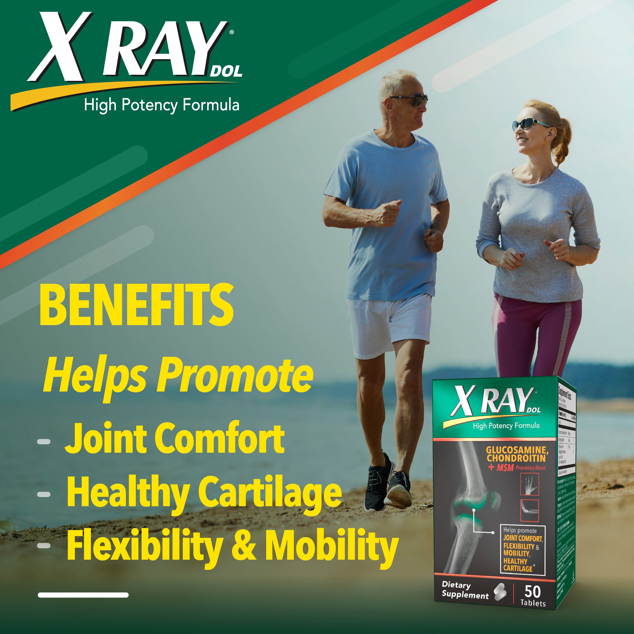 X Ray DOL High Potency Joint Care Tablets - 50 Tablets - Case of 12 ...