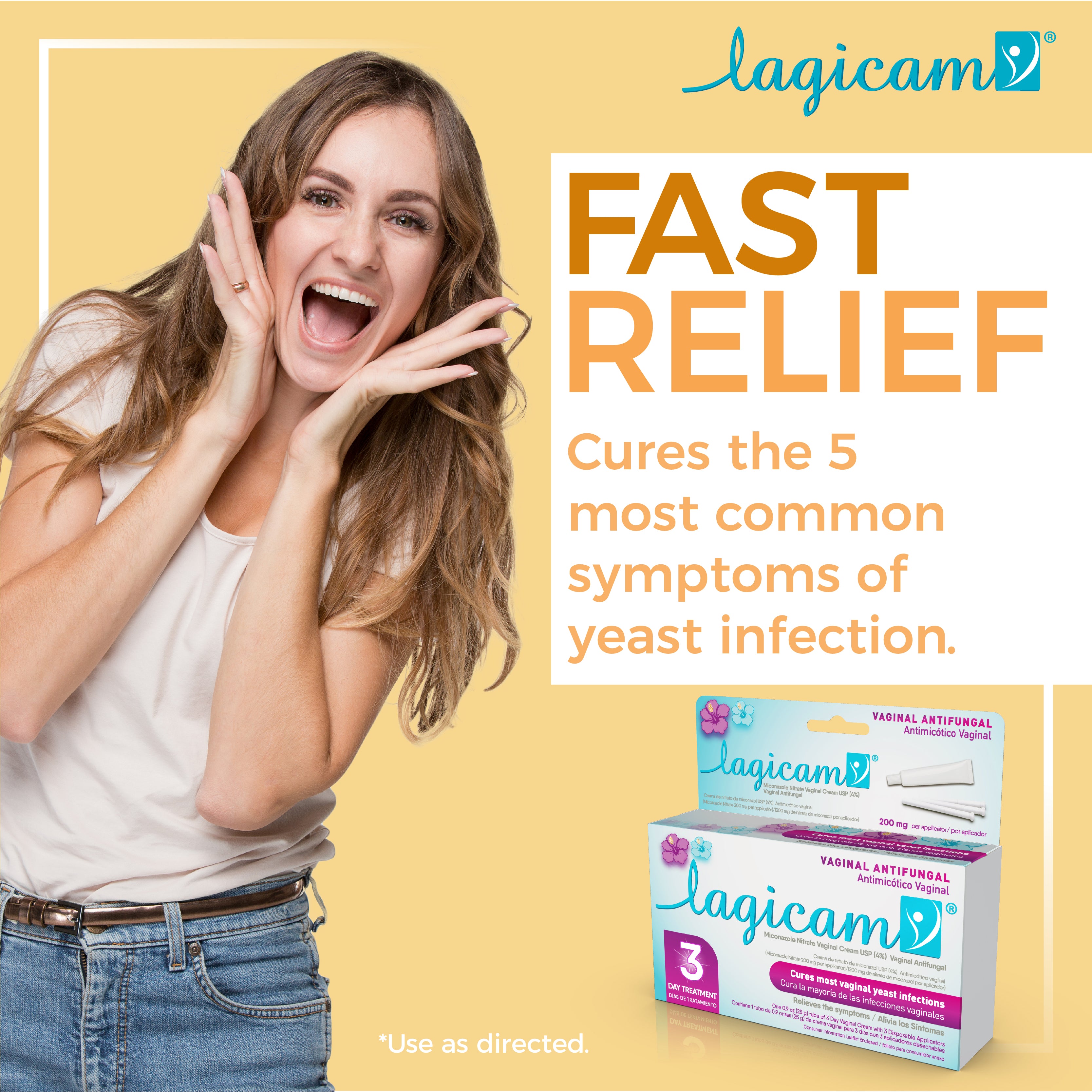 LAGICAM VAGINAL ANTIFUNGAL 3 DAY TREATMENT CREAM, 0.9 OZ – Genomma B2B ...